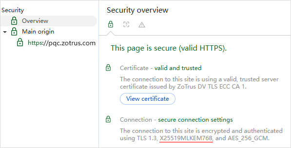 Post-Quantum Cryptography HTTPS Encryption Demo